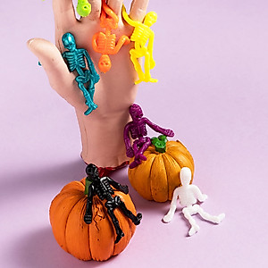 JOYIN 108 PCS Halloween Stretchy Skeletons, Halloween Sticky Hands Toys Bulk for Halloween Party Favors Decorations, Kids Student School Classroom Favors, Carnival Game Prizes, Goodie Bag Fillers