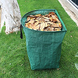 Gardzen 2-Pack Large Yard Dustpan-Type Garden Bag for Collecting Leaves - Reuseable Heavy Duty Gardening Bags, Lawn Pool Garden Leaf Waste Bag - 53 Gallon Per Bag, Come with Gloves