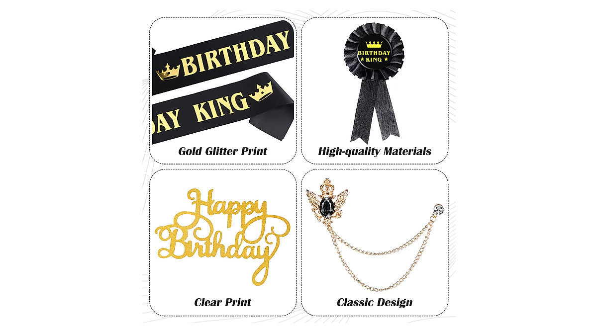 Birthday King Accessories for Men - Royal Celebration Gear
