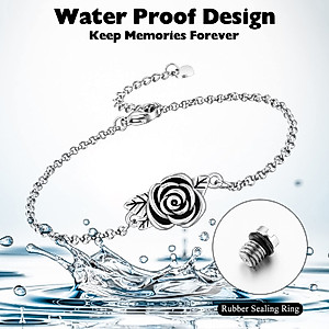 XIUDA Urn Bracelet for Ashes Rose Ashes Bracelet for Women Cremation Bracelet Ashes Holder Bangle Link Chain