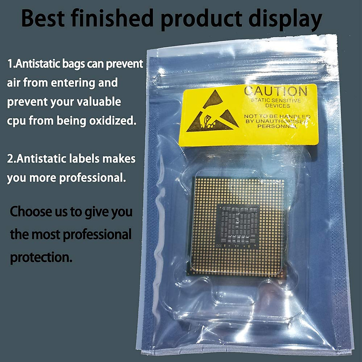 Daarcin CPU Protective Thicken Plastic Clamshell Case Trays Suitable for Intel 775/1155/1151/1150/1156 with 10pcs Antistatic Bags and Labels (10pcs Intel CPU Case)