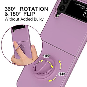 BENTOBEN Galaxy Z Flip 4 5G Case, Slim Silicone Kickstand, Shockproof Protective Bumper for Women, 6.7 inch, Purple