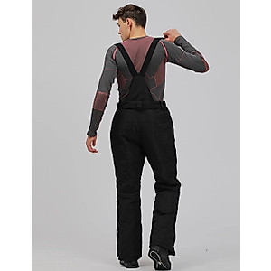 YEEFINE Men's Ski Suit Waterproof Snow Suits Two Piece Snowboard Jacket and Pants Set Outdoor Windproof Snowsuit Winter Warm Snow Coats(HBT+Black, L)