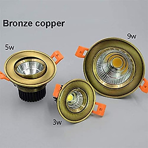 UANGLI Downlight Living Room Embedded with Antique Bronze Spotlights, Living Room Background Wall Antique Spotlights LED (Color : 6000k, Size : 15W)