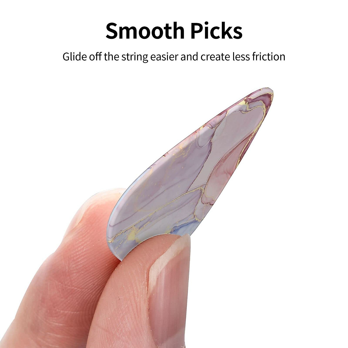 UNKVROL Marble Guitar Picks for Acoustic Guitar Girls Pink 12 Pack Includes Thin Medium Heavy Gauges, Guitar Pick7, AY444