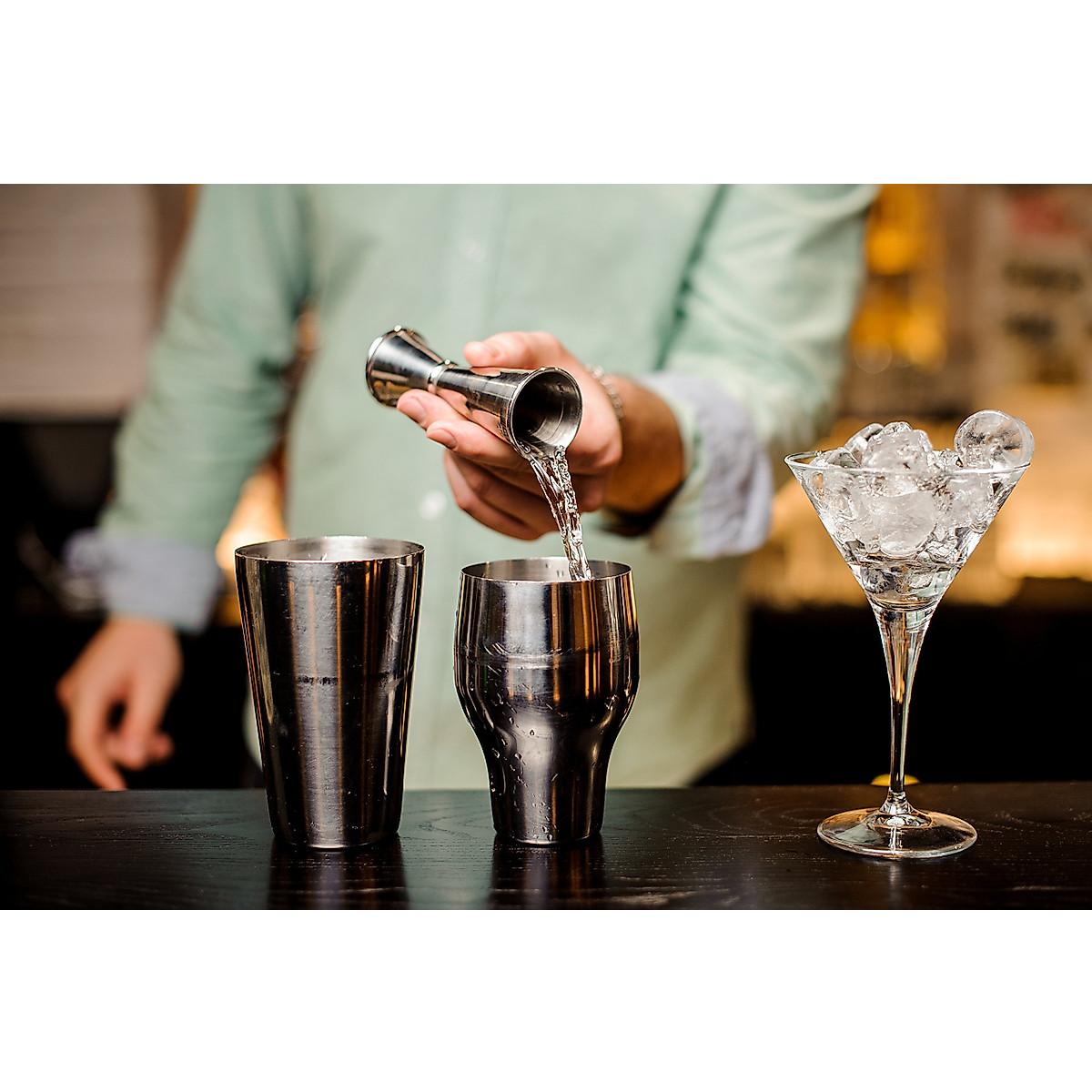 HIC Kitchen Japanese-Style Double Cocktail Jigger, 18/8 Stainless Steel, 4.75-Inches, 0.5-Ounce to 2-Ounce…