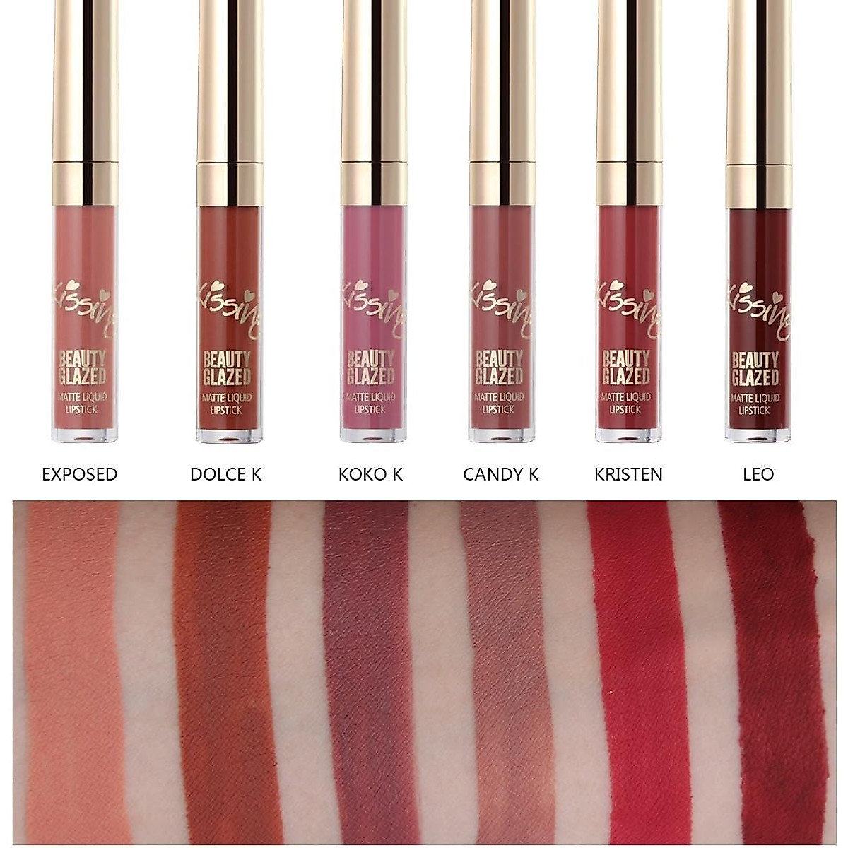 MYUANGO Set of 6 Matte Liquid Lipsticks -Vegan, Long Lasting, Waterproof, Non-Stick Finish for Women and Girl