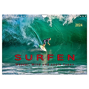 Surfing - water, wind and cool guys (Wall Calendar 2024 DIN A4 Landscape), CALVENDO 12 Month Wall Calendar