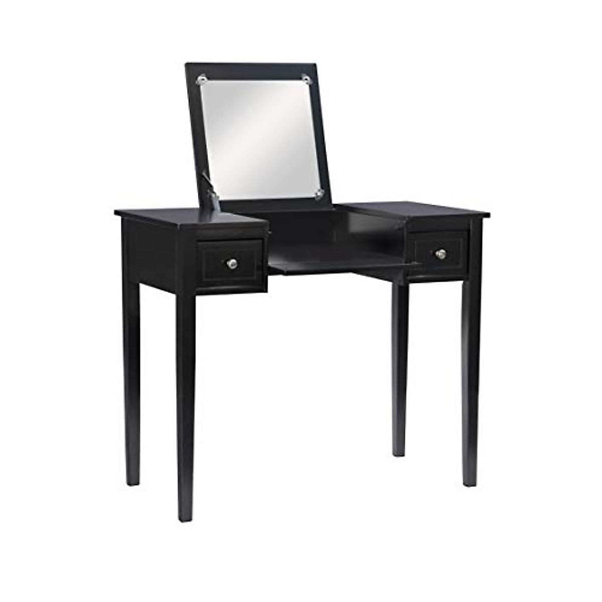 Linon Home Dcor Linon Black Butterfly Stool Vanity Set with Bench, 36"w x 18"d x 30"h,