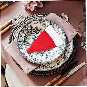 SEWACC 24pcs Christmas Santa Hats Silverware Holders Mini Christmas Hat Christmas Cutlery Holders Xmas Party Table Dinnerware Flatware Decor