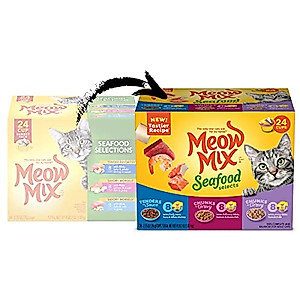 Meow Mix Seafood Selections Wet Cat Food, Variety Pack, 2.75 Ounces Cup (Pack of 24)