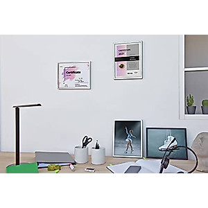 DEHA Design 8.5x11 Picture Frame Boston Silver | sturdy aluminum metal with shatter resistant and light acrylic glass | horizontal and vertical format for wall or tabletop with back easel | especially for certificate or document | MADE IN GERMANY