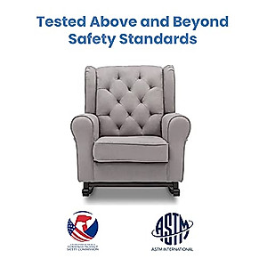 Delta Children Emma Upholstered Rocking Chair,Wood, Dove Grey