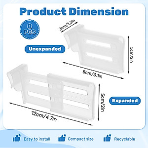 ASTIMESA 8 Pcs Adjustable Clear Fridge Divider Set, Retractable Fridge Door Organizer Clip, Snap-On Refrigerator Side Door Separators Grid Dividers for Kitchen Food Small Sundries Storage