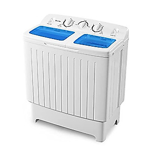 ARLIME Portable Clothes Washing Machine, 17.6lbs Mini Twin Tub Washer & Spinner Dryer Combo Compact Washer (11lbs) & Spin Dryer (6.6lbs) Sets Laundry Machine W/Time Control for Apartments, Dorms, Bathroom or RV Camping