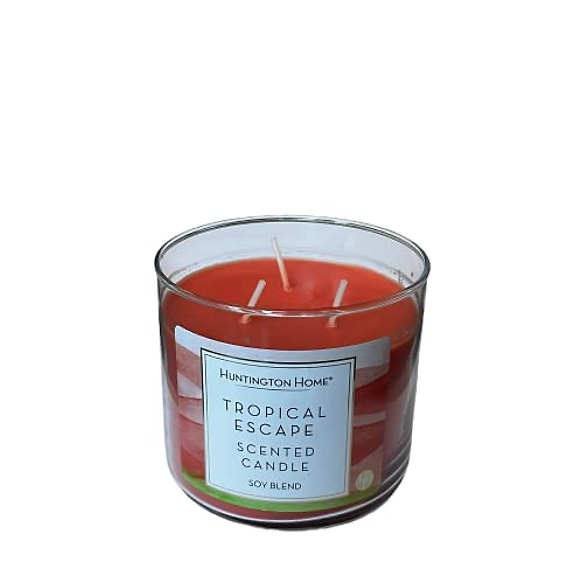 Huntington Home Soy Blend Scented Candle All Scented, 3 Wicks 45/60 Hours Tropical Escape