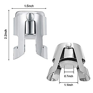 OWO Champagne Stopper with Stainless Steel, Professional Bottle Sealer for Champagne, Cava, Prosecco & Sparkling Wine, Champagne Saver Plug, Compact Champagne Bottle Plug Set of 2