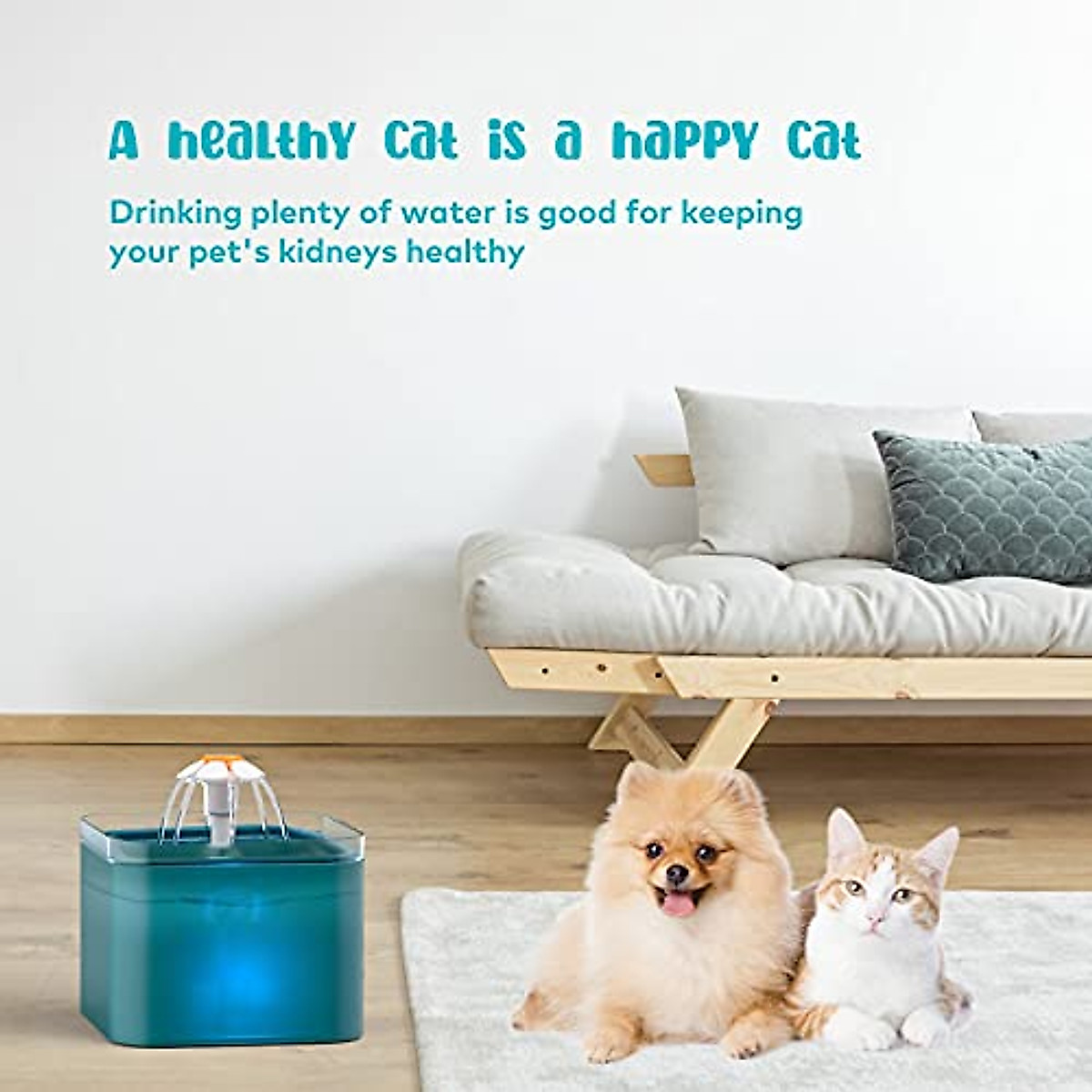 AONBOY Cat Water Fountain Pump Filters, Suitable for AONBOY Pet Fountain Pump F2, Cat Fountain Filter, Triple Filtration (4 Pieces)