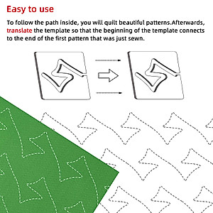 Kapyoo 4Pcs Free Motion Quilting Templates Machine Quilting Templates Quilting Rulers Quitling Design Quilting Supplies Quilting Stencil with Non-Slip Grips (Continuous Line Design Series)