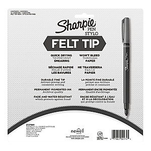 SHARPIE Pens, Fine Point (0.4mm), Assorted Colors, 12 Count