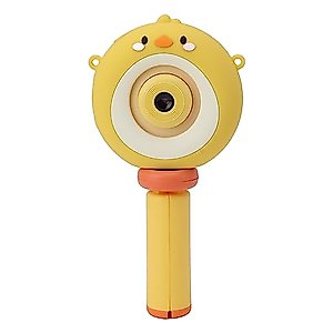 Portable Digital Camera Toy 8X Digital Zoom Cute Protective Case for Kids Selfie Camera for Birthday Gift (Yellow)