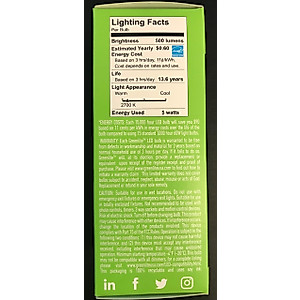 Greenlite LED B11 5W Torpedo Filament Chandelier Light Bulb, 60W Equivalent, 500 Lumens, 2700K Soft White, Dimmable, 120V, E12 Candelabra Base, Energy Star, Clear (6 Pack)