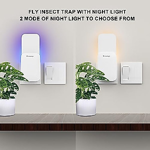 Mosalogic Fly Trap Indoor Flying Insect Traps Plug-in for Fruit Flies,Gnats, and House Flies - Gnat Killer Trapper Plug-in Fly Insect Catcher, 400 Sq Ft Protection Area