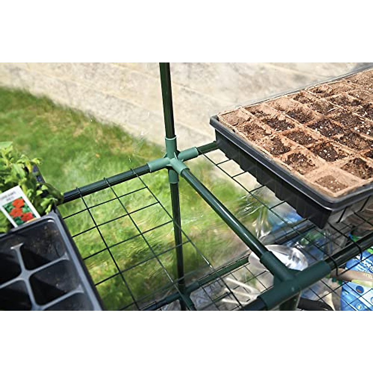 Miracle-Gro 4'8" x 4'8" x 6'5" All-Season Small Walk-in Greenhouse with 8 Wire Shelves for Outdoors, Easy-Access and Durable, Translucent