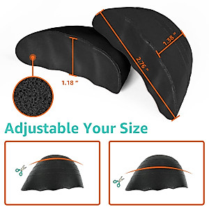 Dr. Shoesert Shoe Filler Inserts for Loose Shoe, Toe Cushion Fillers Make Shoes Fit, Half-Size Insoles Adjust Shoe Too Big for High Heels, Dress Shoes, Casual, Flats 2 Pairs (Black - Round)