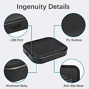 Wireless Charger, COSOOS Aluminum Wireless Charging Pad, 5W Lightweight Compact Charging Station Compatible with AirPods Pro, AirPods 2, AirPods Wireless Charging Case(Black)