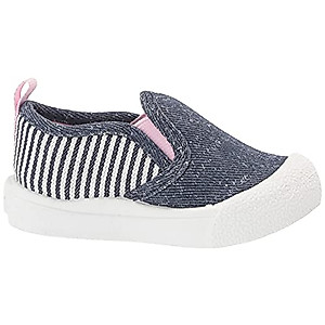 OshKosh B'Gosh Girls Ezma Slip-On Shoe, Navy/White, 10 Toddler