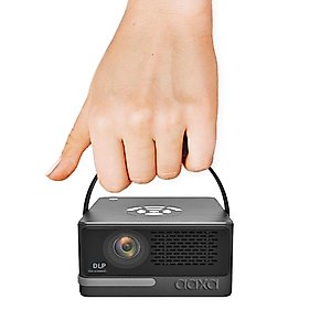 [6 Hr Battery] Worlds Brightest AAXA P6 Ultimate 1100 LED Lumens Smart Projector, USBC Video, 20000mah, WiFi BT Speaker, Direct Iphone Mirroring, Mini Projector, 1080p, HDMI/USB/TF Input Type C Charge