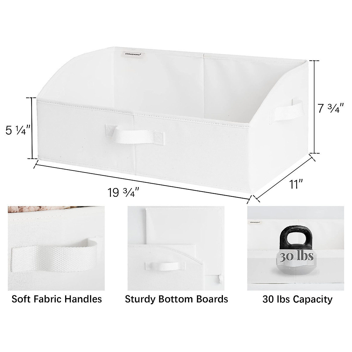 StorageWorks 3-Pack Foldable Trapezoid Storage Bins with 4-Pack Closet Storage Cubes