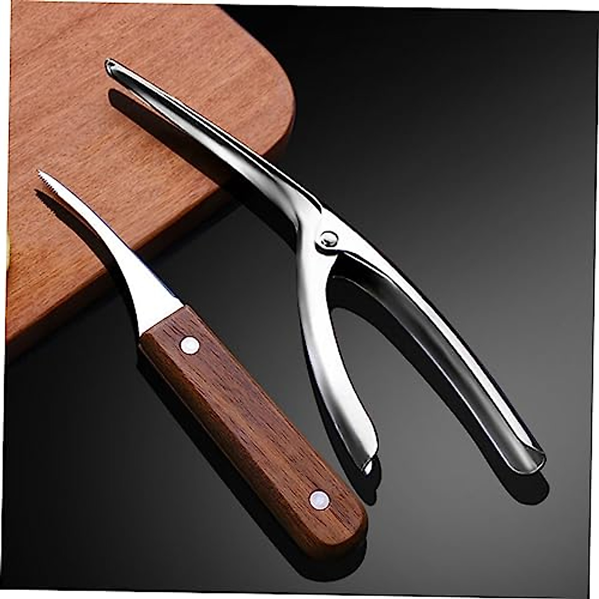 Lobster Crackers 1 Set Stainless Steel Shrimp Opener Tools for Fish Scale Remover Oyster Crackers Oyster Opener Shrimp Peeler Tool Shrimp Deveiners Shrimp Cleaning Supplies Chunk