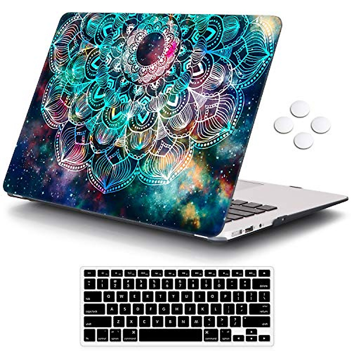 iCasso Compatible with MacBook Air 13 inch Case (Release 2010-2017 Older Version), Hard Shell Plastic Protective Case & Keyboard Cover Only for MacBook Air 13 Inch Model A1369/A1466 - Nebula Mandala