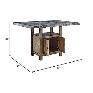 Steve Silver Grayson Gray Marble 36" Counter Table