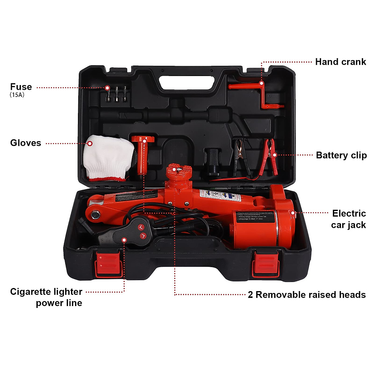 Electric Car Jack TYAYT 3 Ton 12V Car Scissor Jack for Car Sedan and SUV Portable Electric Jack for Tire Replacement
