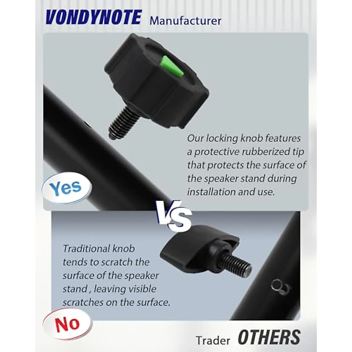 Vondynote Dual Speaker Mount Bar Mounting Fork Bracket Speaker Pole Width Adjustable, Single