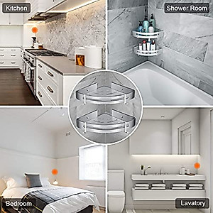 Shower Corner Shelf, Bathroom Shelves, Rustproof Thickened Aluminum , Wall Mounted No Drilling Triangle Shower Caddy Basket with Hook, Bathroom Shelf Organiser for Bathroom Kitchen ( 1 Pack, Silver )