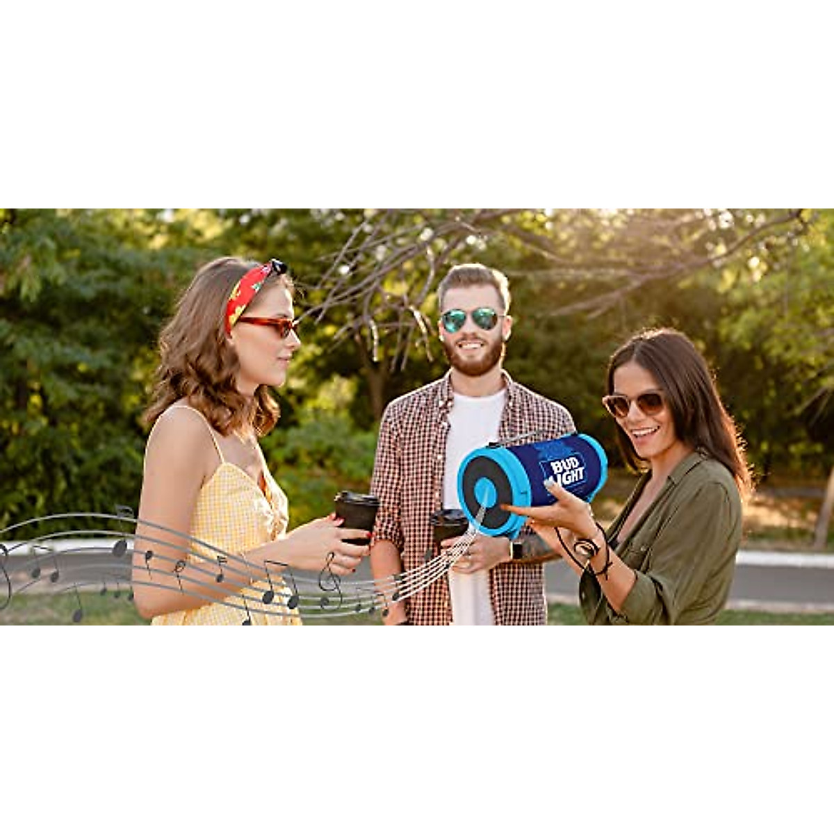 Bud Light Bluetooth Speaker Bazooka Speaker Portable Wireless Speaker with Rechargeable Battery Ideal for Indoor and Outdoor Activities Loud and Bass Audio Sound Easy to Carry Anywhere with FM- Radio