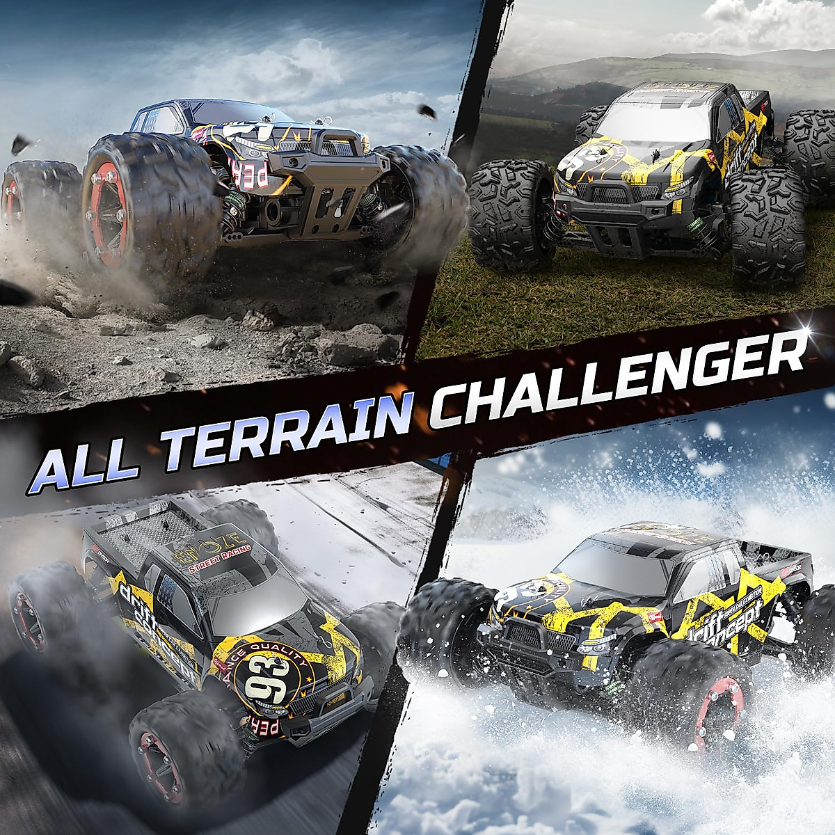 DEERC Brushless RC Cars 300E 60KM/H High Speed Remote Control Car 4WD 1:18 Scale Monster Truck for Kids Adults, All Terrain Off Road Truck with Extra Shell 2 Battery,40+ Min Play Car Gifts for Boys