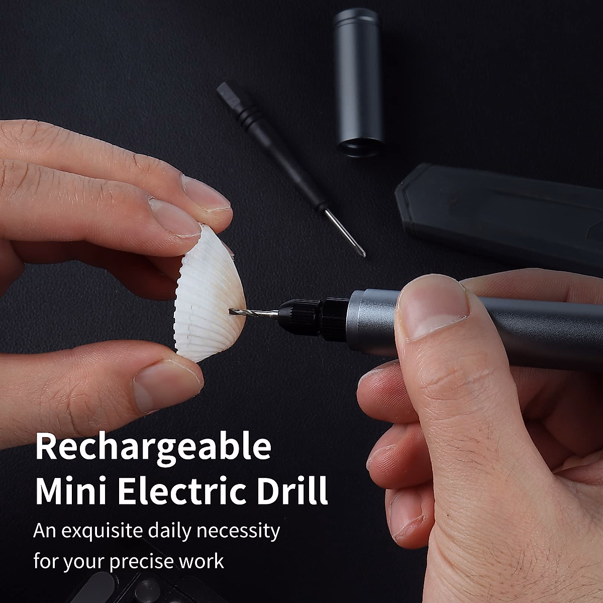 NOGARMY Mini Cordless Drill, Rechargeable Portable Power Drill, Multi-function Electric Hand Drill with 7 Drill Bits for DIY, Miniatures, Jewelry Making, Resin, Wood