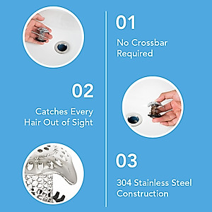 SinkShroom Ultra Revolutionary Bathroom Sink Drain Protector, Stainless Steel