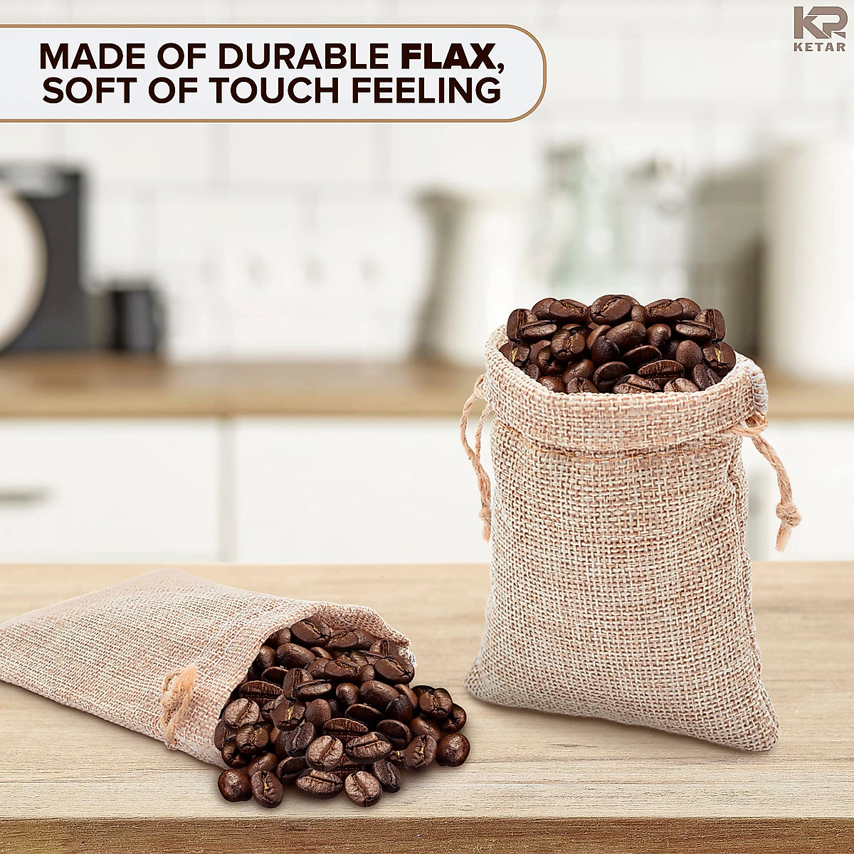 Small Burlap Bags with Drawstring - 24 Pcs Muslin Bags Natural Burlap Bags - Reusable Burlap Gift Bags with Drawstring Jewelry Burlap Sack Medium - Burlap and Lace Wedding Favor Bags for Parties