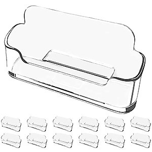 Business Card Holder for Desk - 4 Pack Acrylic Business Card Holder , Fits 30-50 Business Cards Display Business Card Stand Desktop Business Card Holders for Exhibition