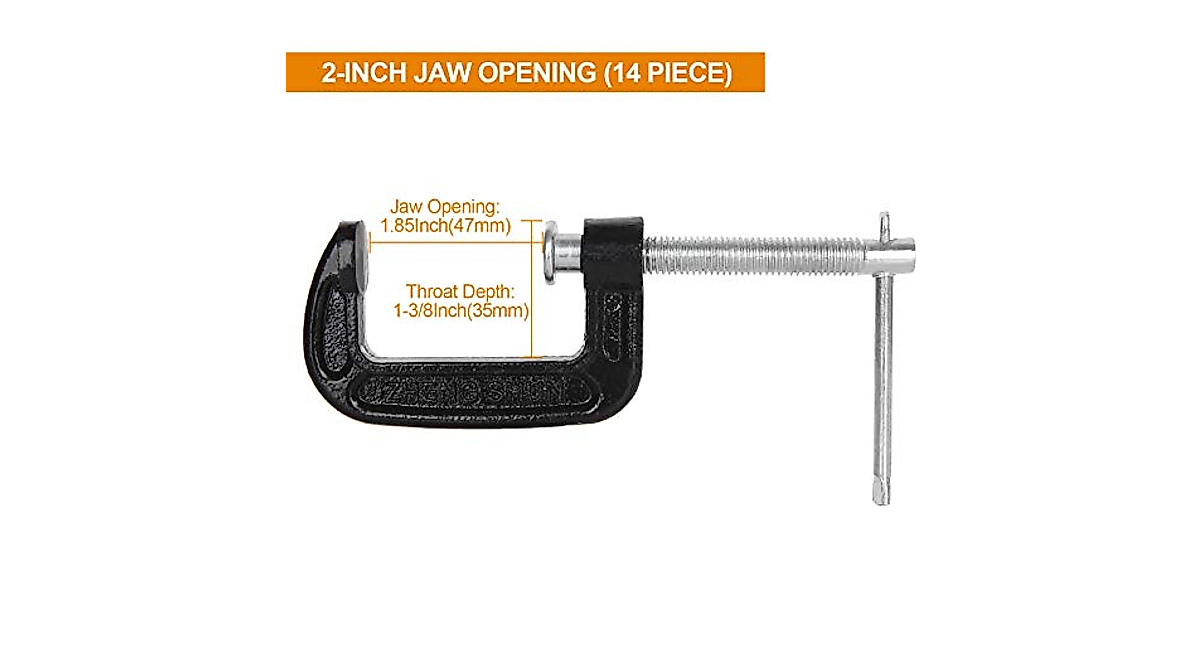 C-Clamp 2 Inch Set for Woodworking & Metal Fabrication | MIVIDE