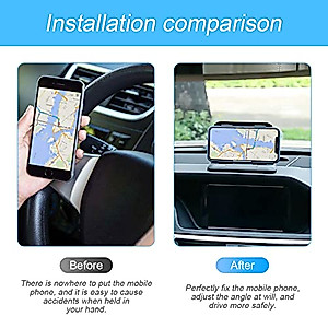 Car Phone Holder Mount, Silicone Carbon Fiber Pattern Car Phone Mount for Automotive Dashboard, Universal for iPhone Pro Max SE XS XR Plus, Samsung Galaxy & All Cellphones