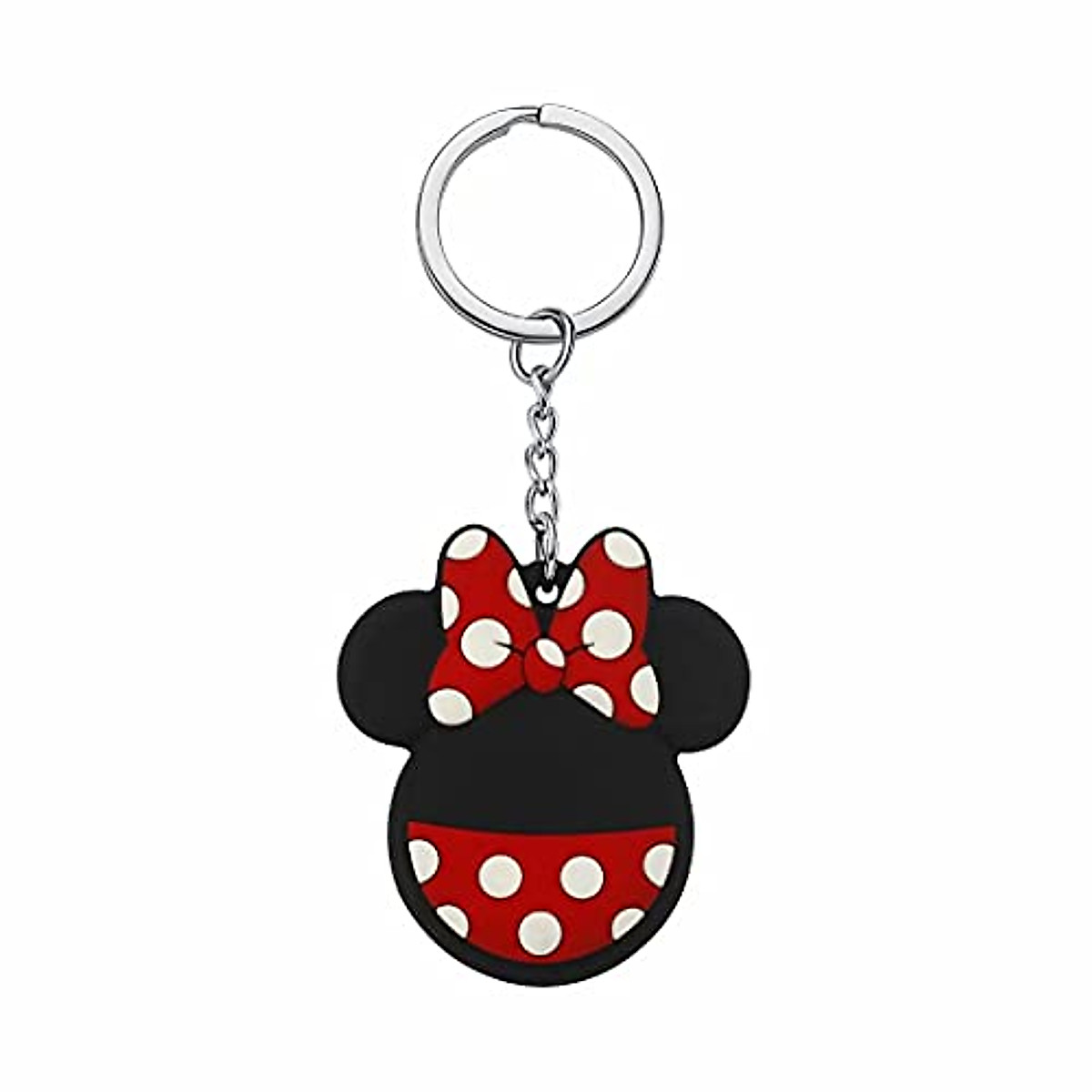 Max-ABC for Apple AirTag Case [2 Pack] Minnie Mickey Mouse Cute Cartoon AirTag Holder Case Soft Silicon Rubber Protective AirTag Cover with Metal Ring Hook for Key/Bag/Pet,A2