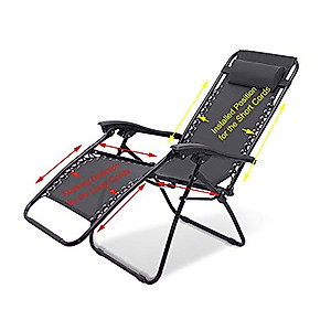 Gloaso Universal Replacement Cords for Zero Gravity Chair 8 Pack, Antigravity Chair Replacement Elastic Laces Lawn Chair Patio Lounge Recliner Chair Repair Oxford Stretch Kit (Black, 4 Long+ 4 Short)