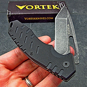 VORTEK Ball Bearing Pivot System Folding Pocket Knife, EDC Everyday Carry, 8Cr13MoV Stainless Steel Tanto Blade